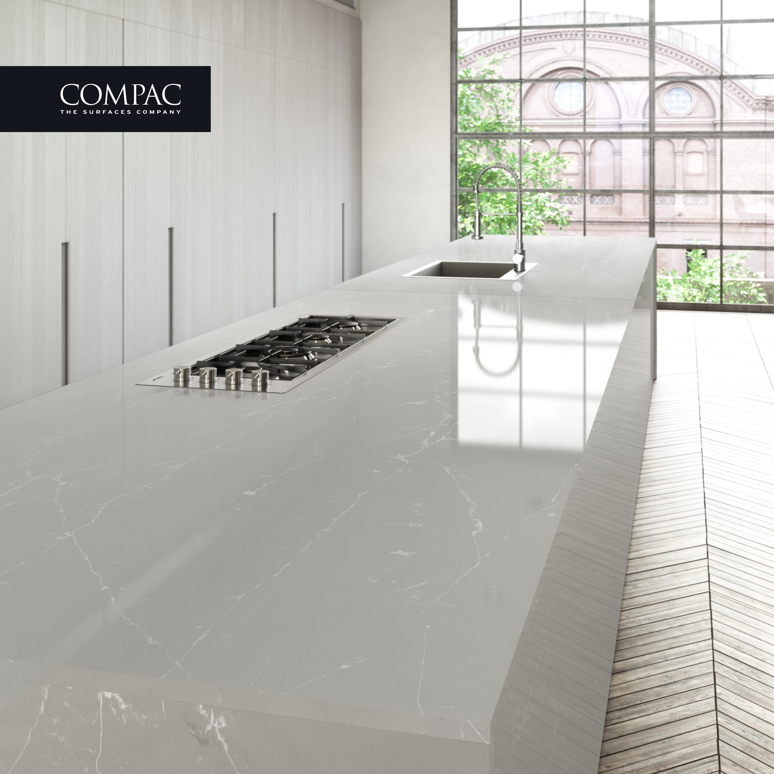 COMPAC, QUARTZ UNIQUE ARGENTO, QUARTZ - Marble Tops